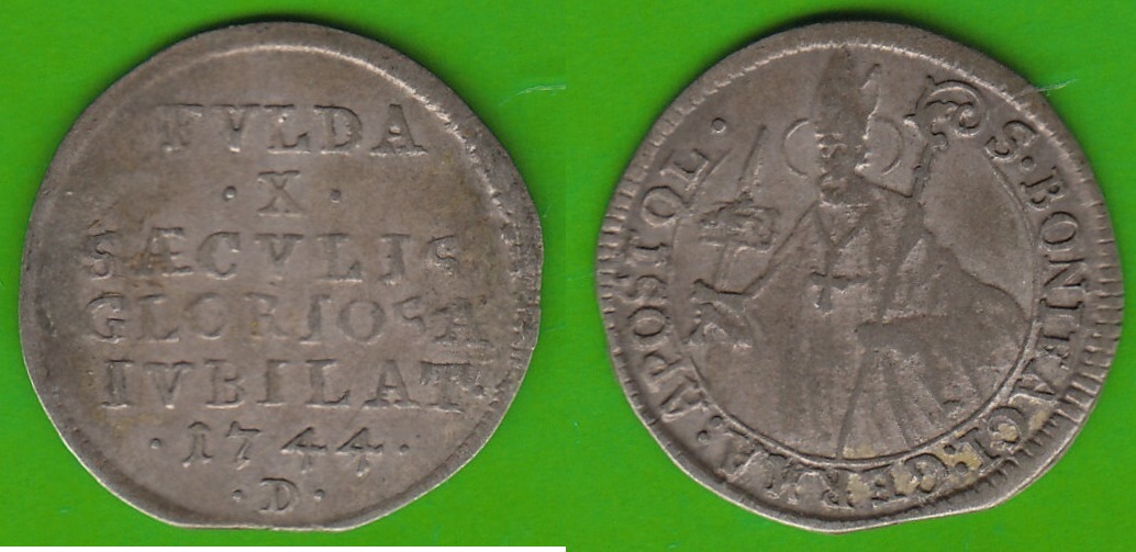 Fulda Bistum Groschen 1744 Amandus von Buseck 1737-1756, auf die ...