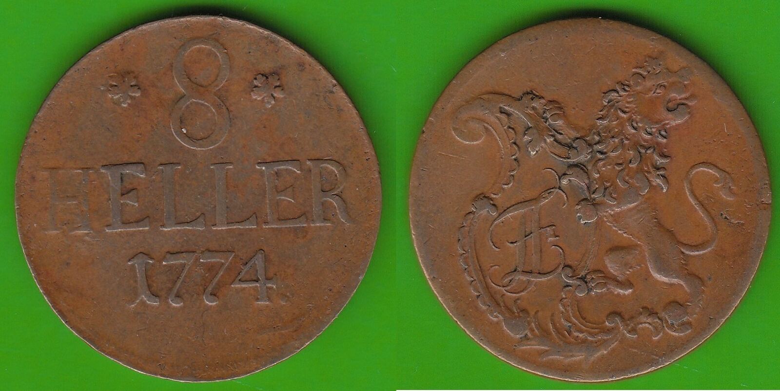 Hessen-Kassel 8 Heller 1774 Friedrich II. 1760-1785, Schustertaler ...