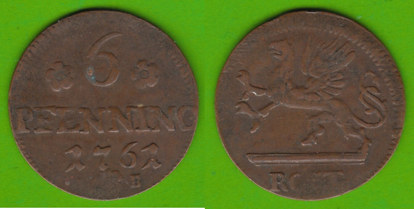 Rostock 6 Pfennig 1761 VF | MA-Shops