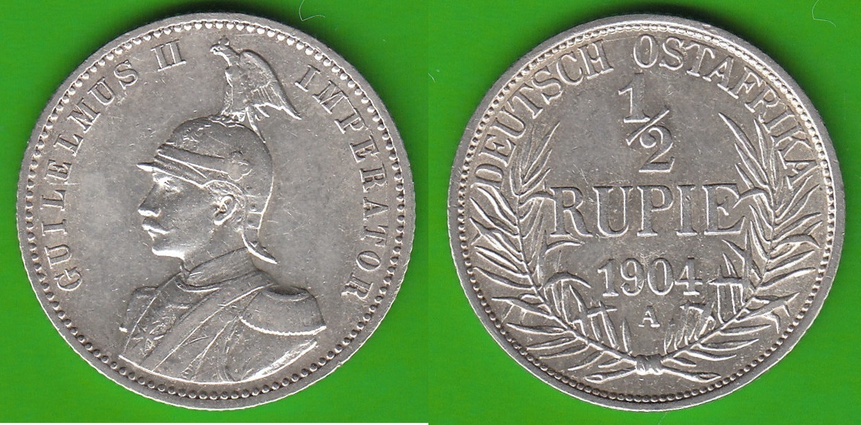 Deutsch-Ostafrika 1/2 Rupie 1904 A hübsch EF | MA-Shops