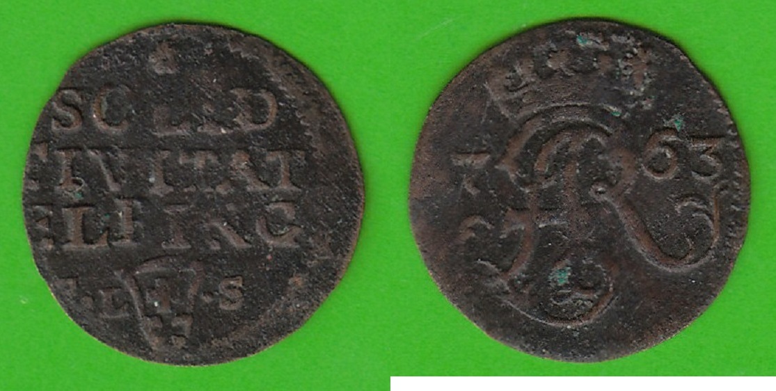 Elbing Schilling 1763 August III. 1733-1763 VF, etwas Belag | MA-Shops