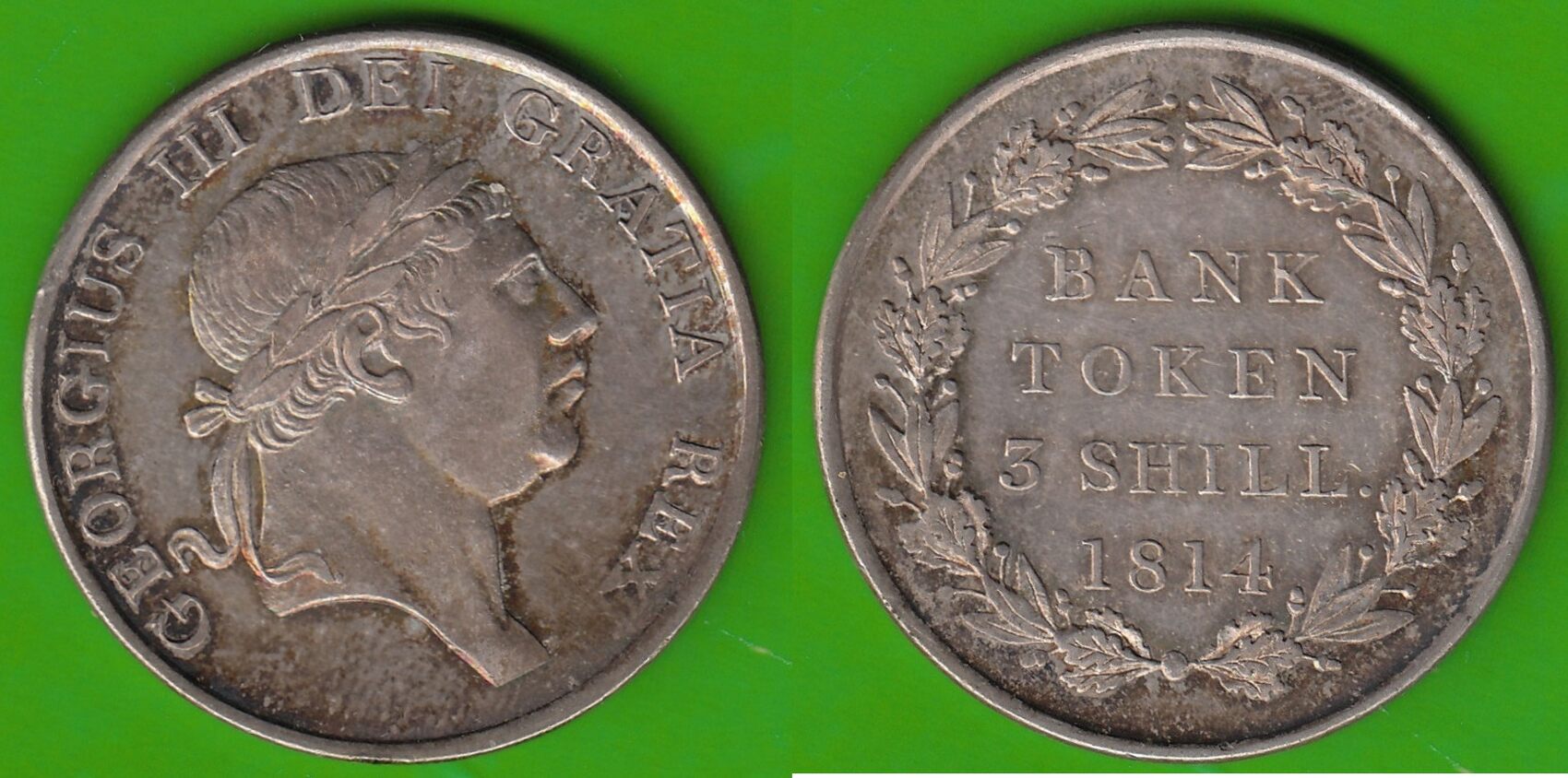 Großbritannien 3 Shillings Bank Token 1814 George III. 1760-1820, sehr ...