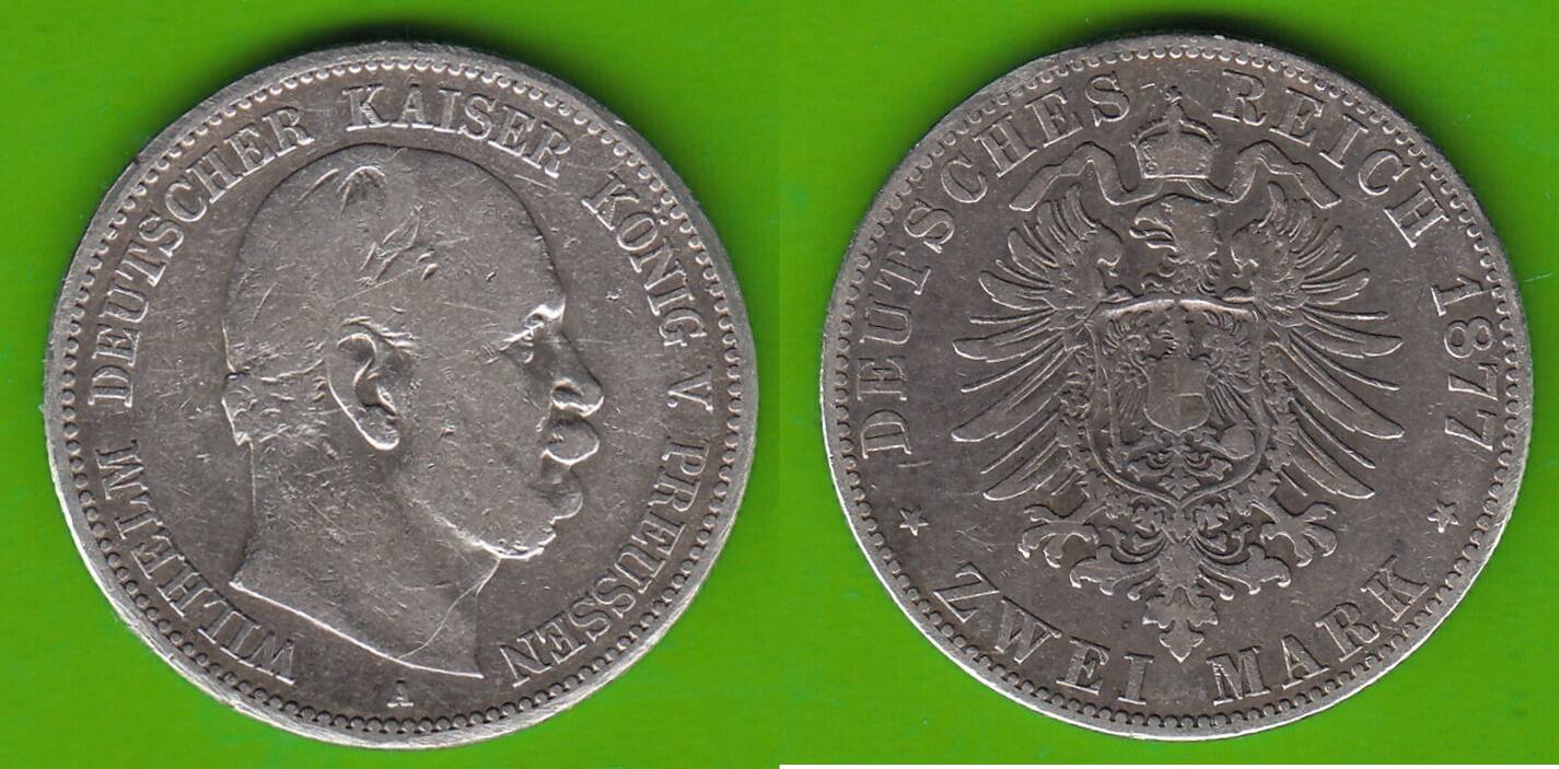 Preußen 2 Mark 1877 A Wilhelm I. 1861-1888 F+ | MA-Shops