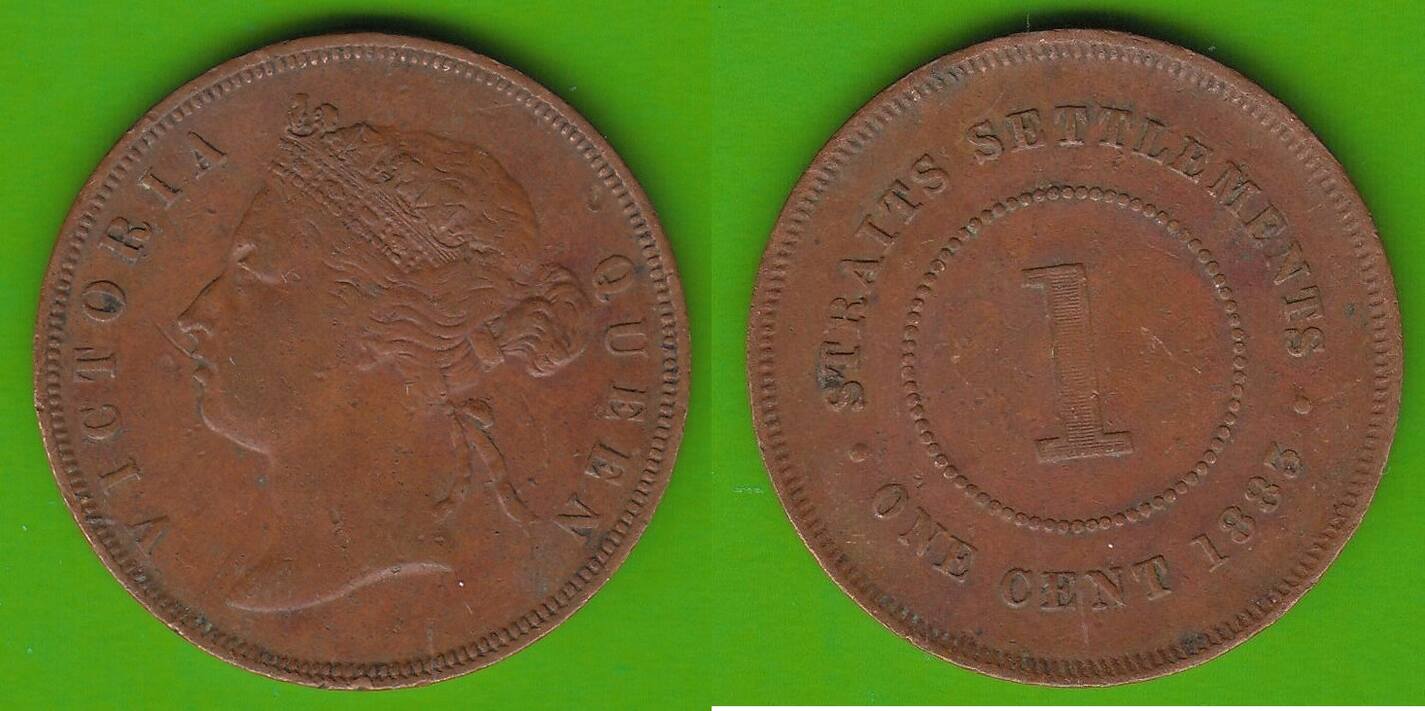 Straits Settlements 1 Cent 1883 Victoria 1837-1901 VF | MA-Shops