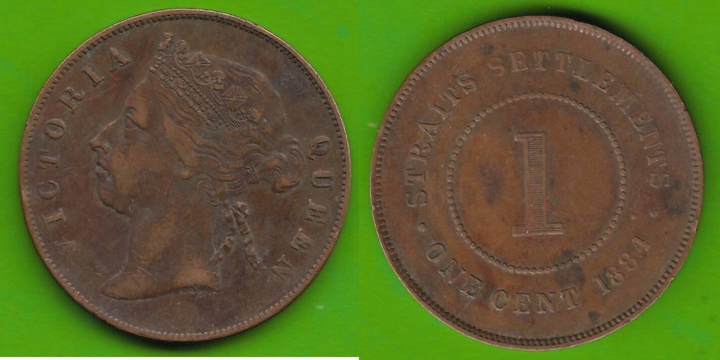 Straits Settlements 1 Cent 1884 Victoria 1837-1901 VF, leicht fleckig | MA-Shops