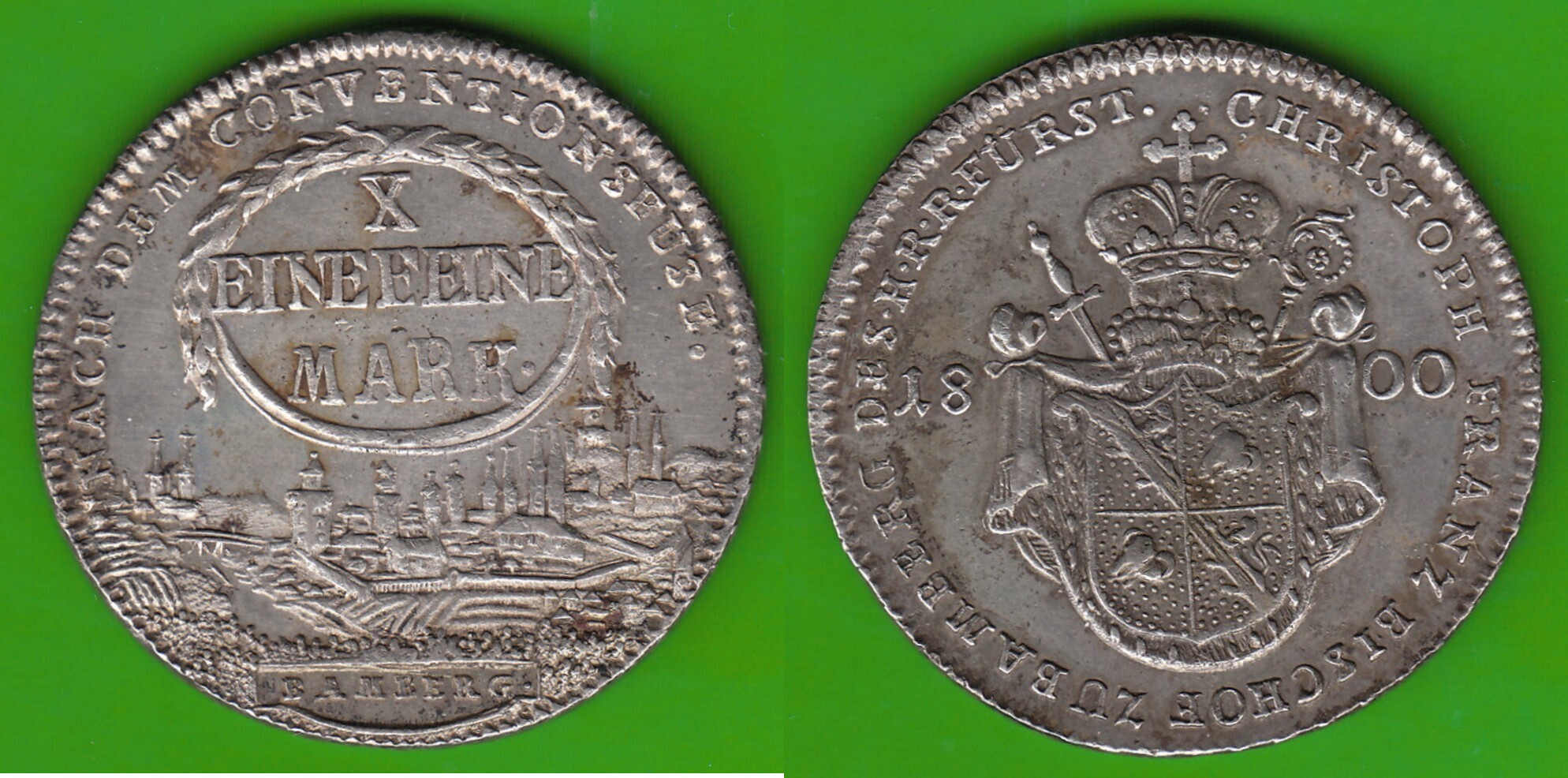 Bamberg Taler 1800 Christoph Franz Freiherr von Buseck. 1795-1802 ...