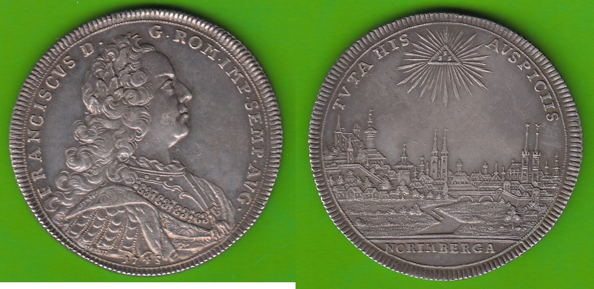 Nürnberg Taler 1745 Stadtansicht, city view, hübsch, selten knappes EF ...