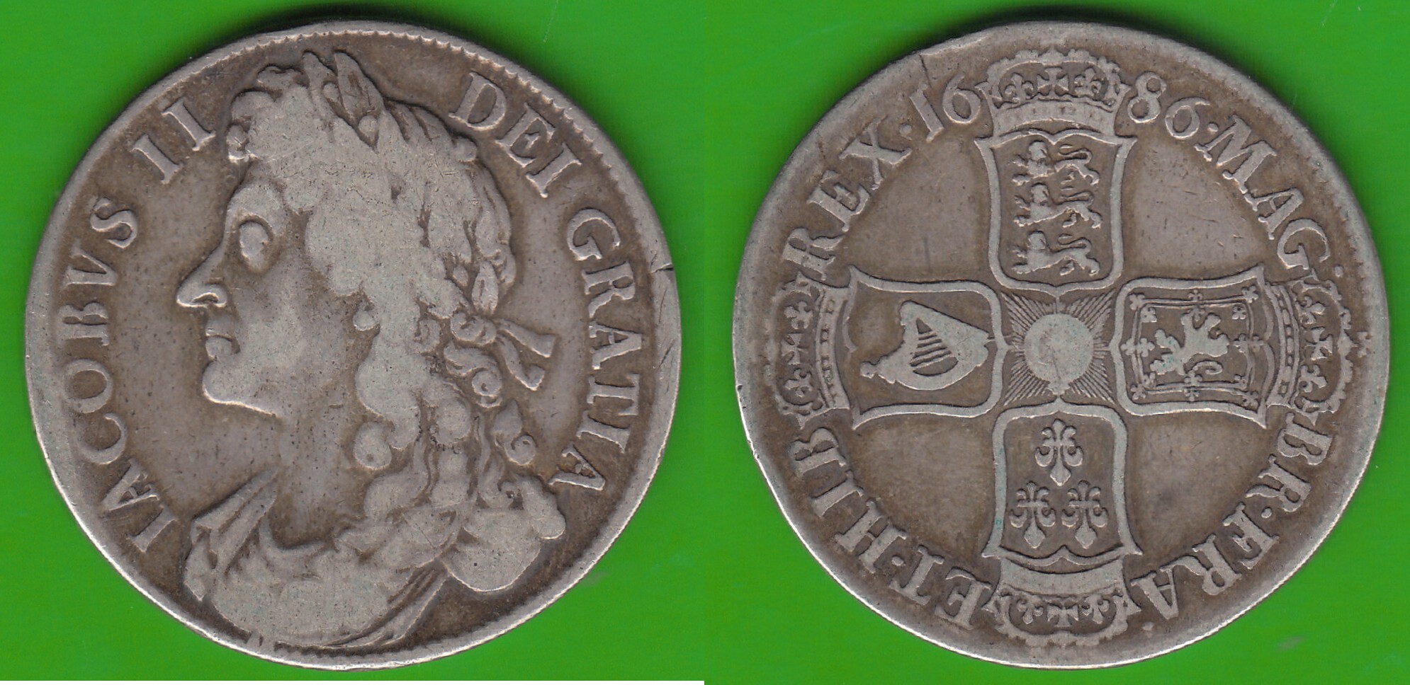 Großbritannien Crown 1686 Jacob II. 1685-1688, selten F-VF | MA-Shops