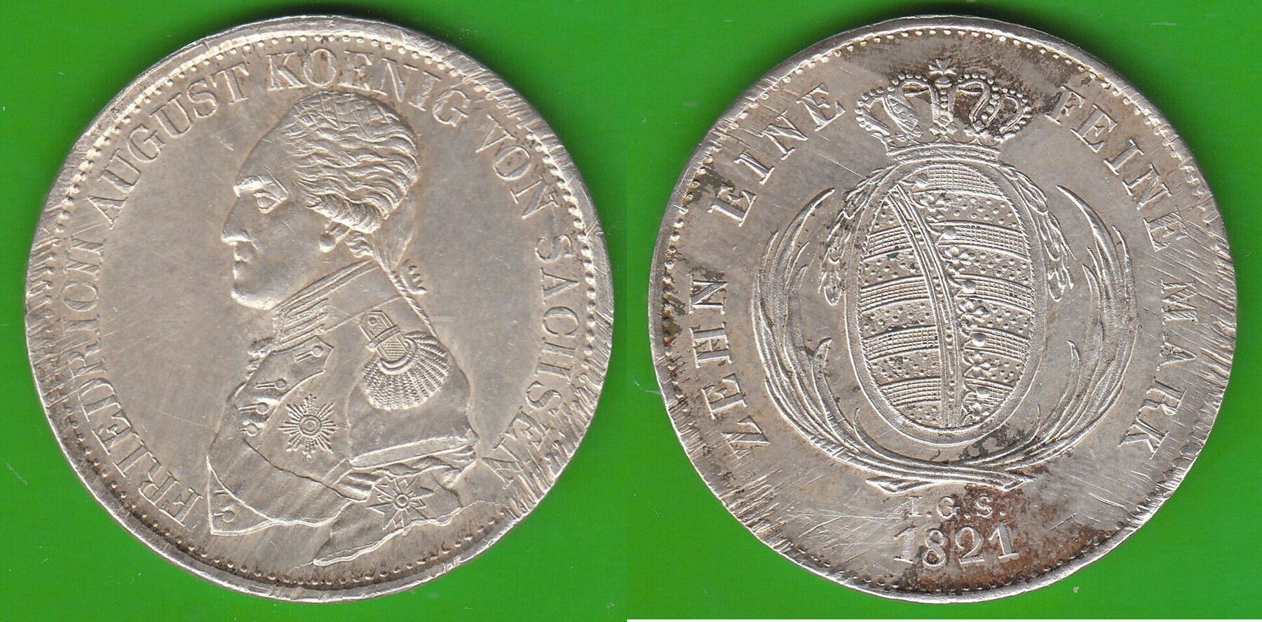 Sachsen Konventionstaler 1821 Friedrich August I. 1806-1827, sehr ...