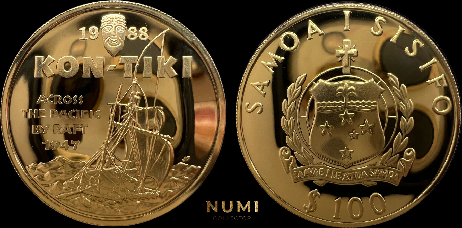 Samoa 100 Tala 1988 Kon-Tiki Proof | MA-Shops