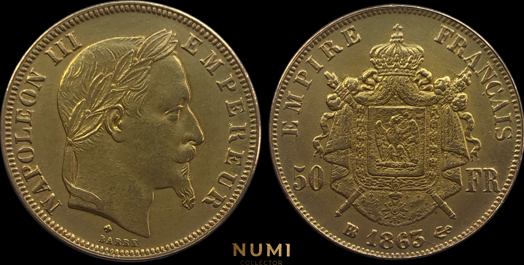 FRANCE 50 FRANCS 1863 -BB NAPOLEON III UNC | MA-Shops