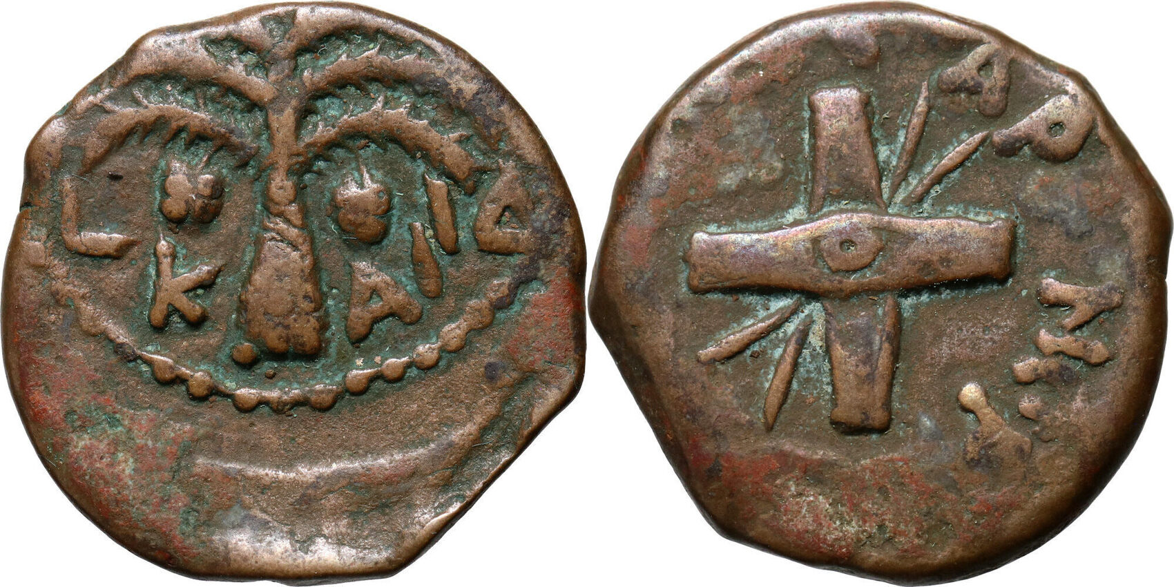 JUDEA Prutah 52-58 Antonius Felix, Roman procurator of Judea Province ...