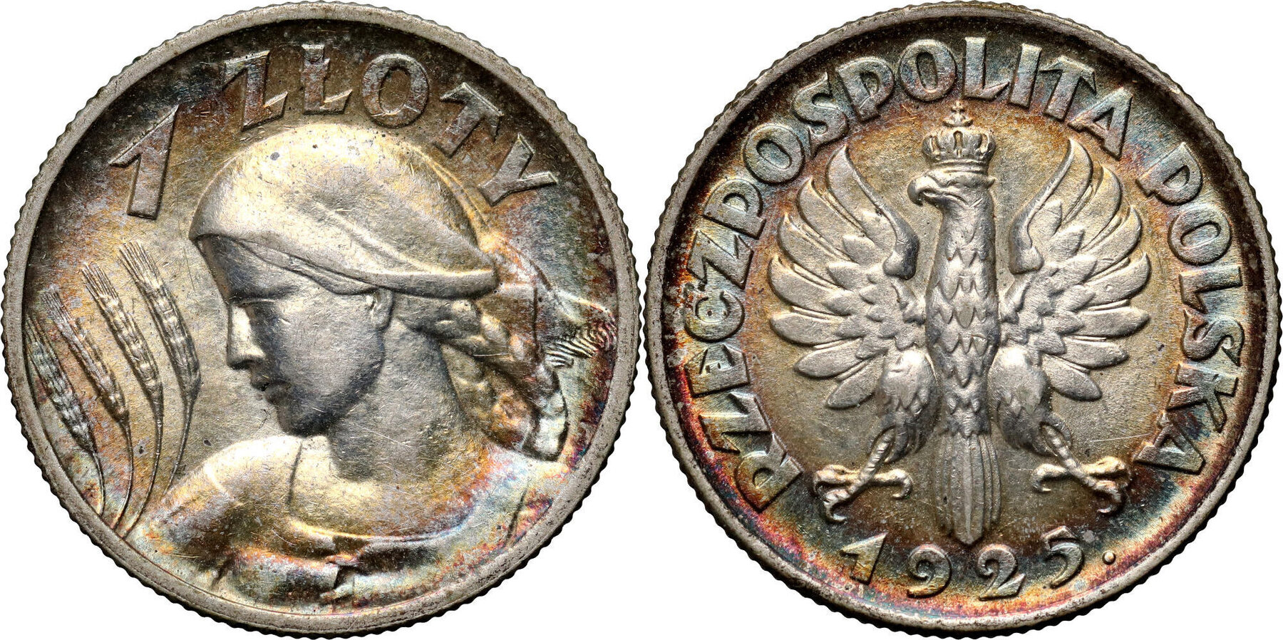 POLAND 1 Złoty 1925 Woman and Wheat Ears UNC- / CH UNC | MA-Shops