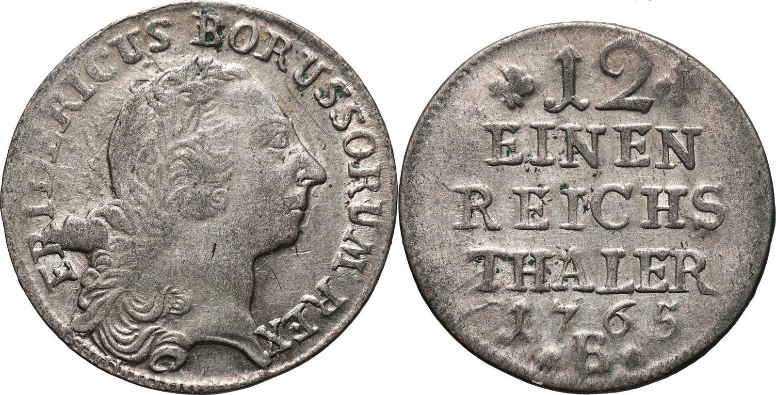 GERMANY (PRUSSIA) 1/12 Reichsthaler 1765 B Friedrich II AU- | MA-Shops