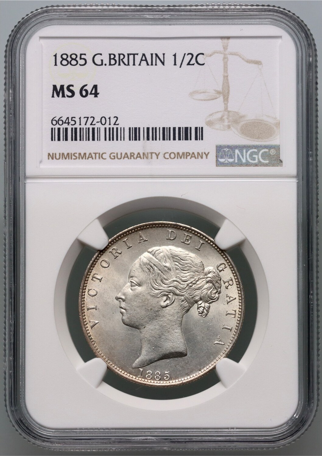 GREAT BRITAIN 1/2 Crown 1885 Victoria NGC MS 64 | MA-Shops