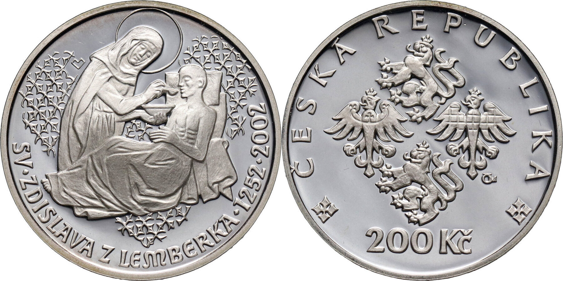 CZECH REPUBLIC 200 Korun 2002 Saint Zdislava of Lemberk PF | MA-Shops