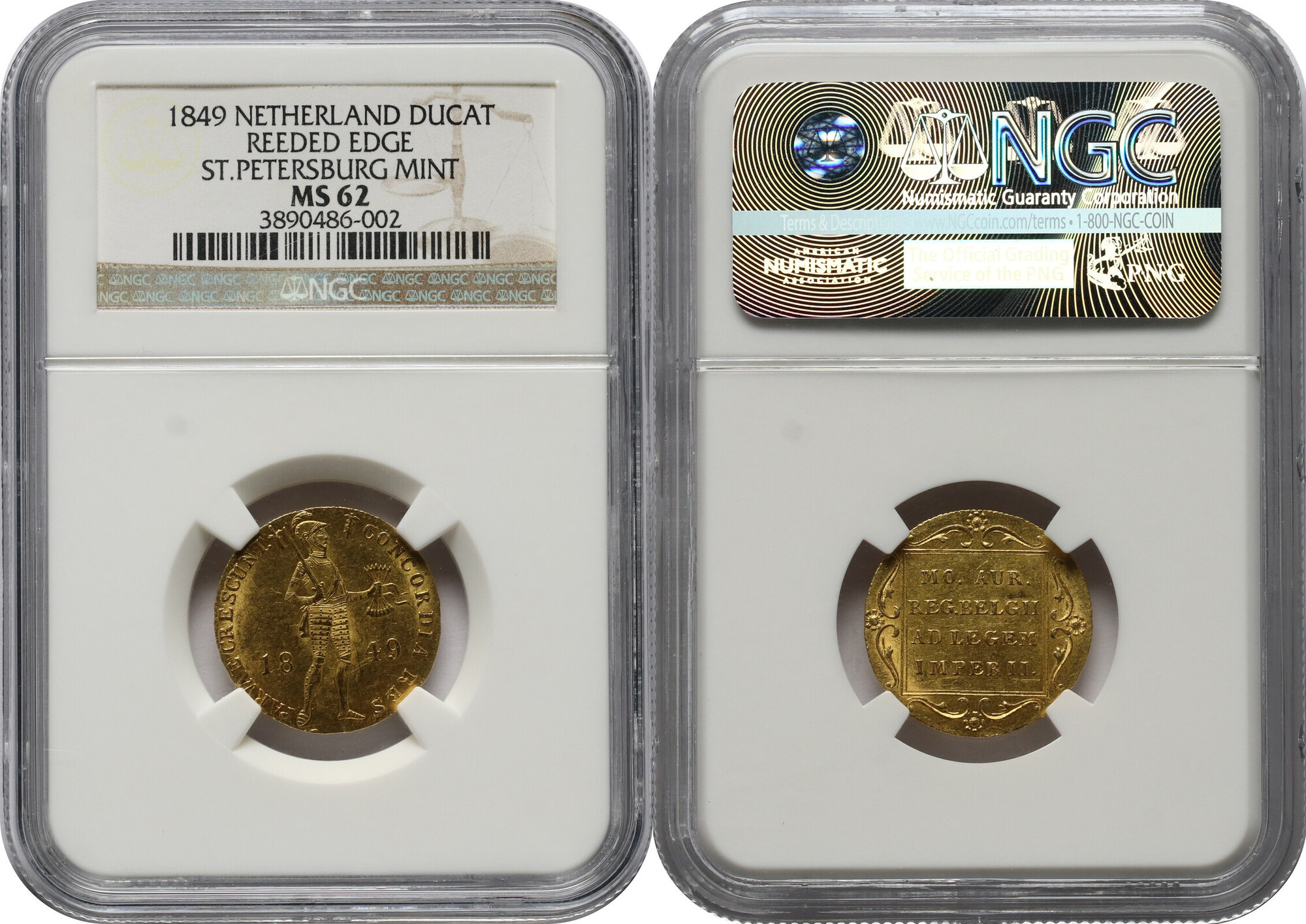 NETHERLANDS Ducat 1849 William III / Nicholas I, Sword privy mark, St ...
