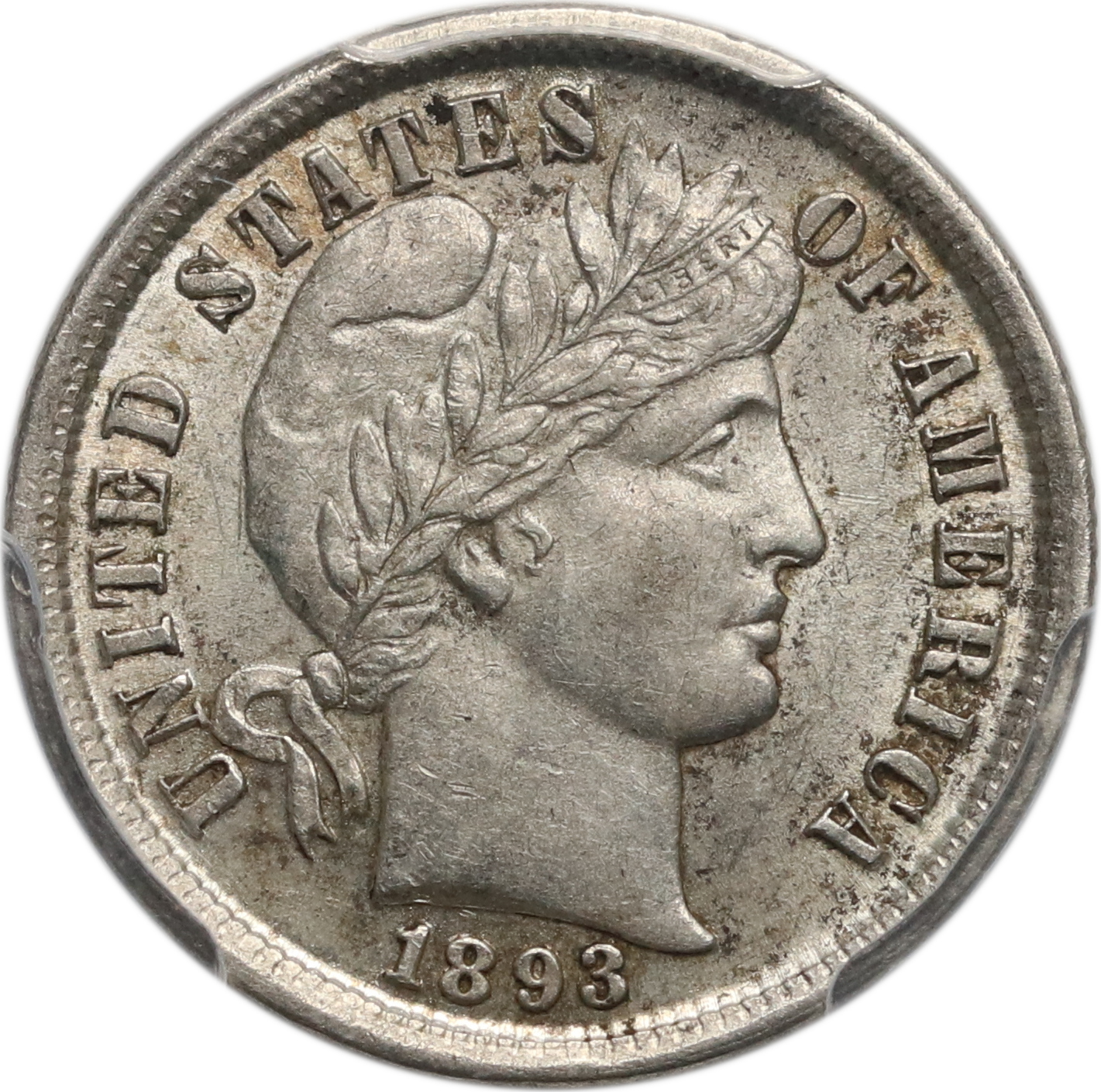 USA Dime (10 Cents) 1893 Barber Dime PCGS AU58 | MA-Shops