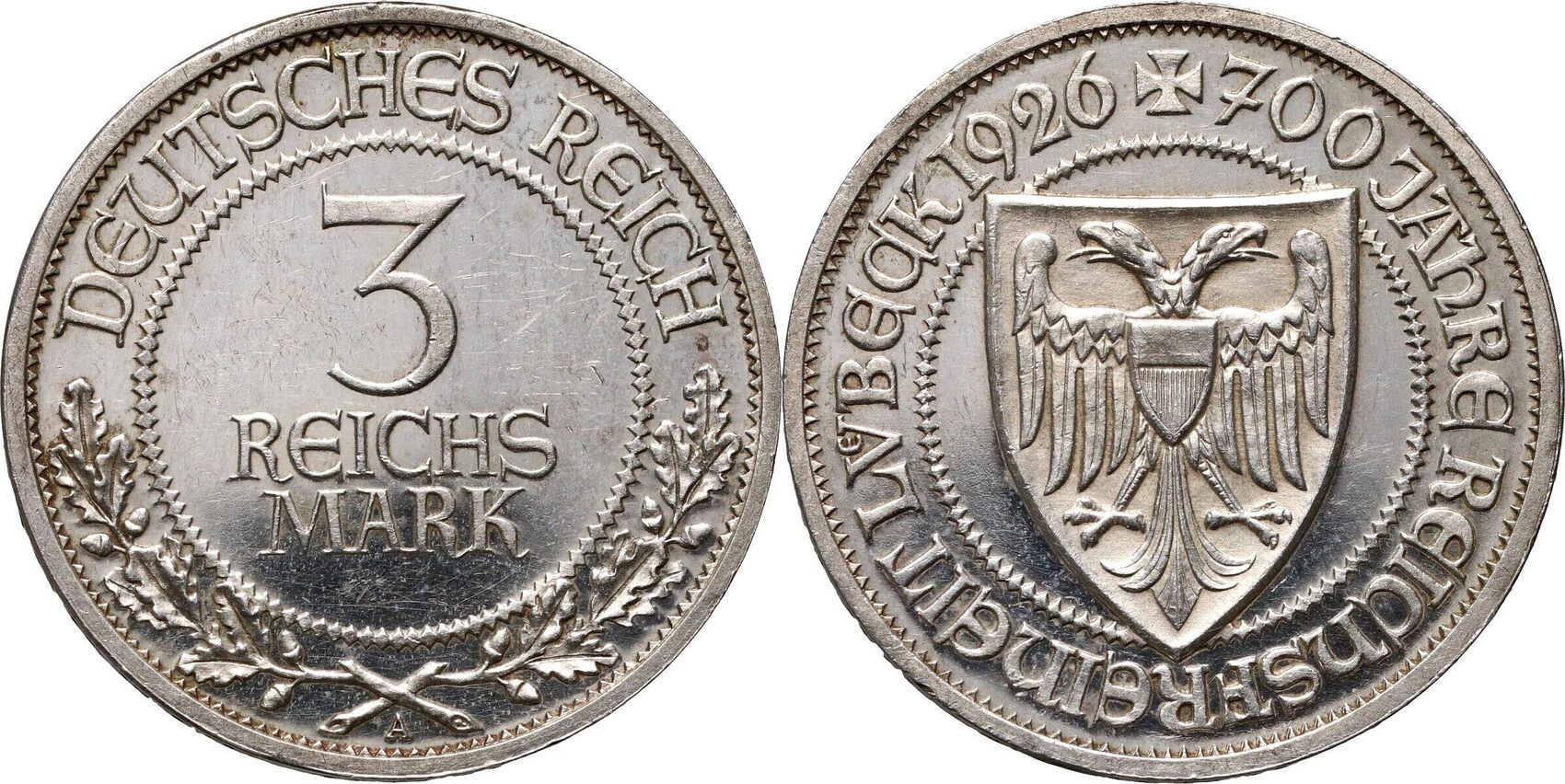 GERMANY 3 Mark 1926 Weimar Republic, Berlin, 700th anniversary of ...