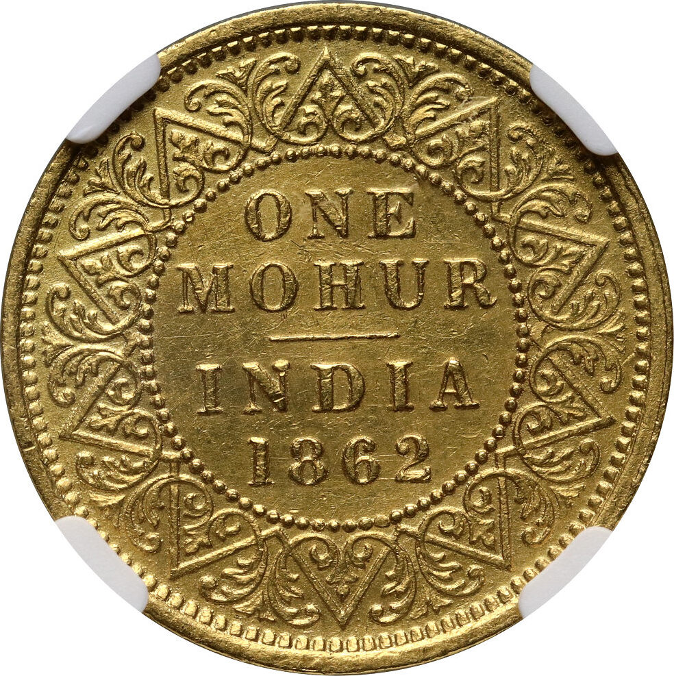 British India, Mohur 1862 C, Victoria, Calcutta Mint, NGC AU Details ...