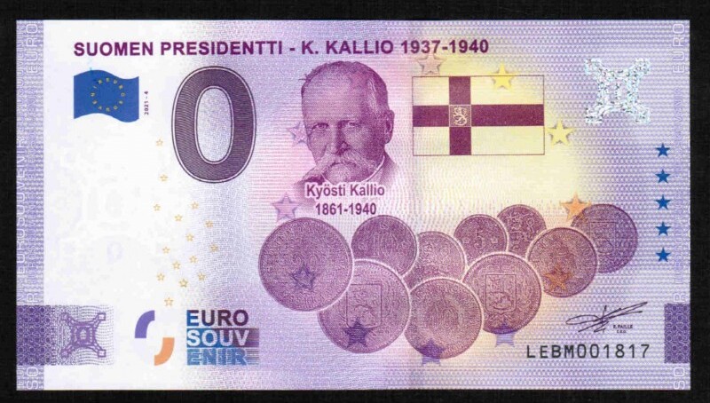 Finlande FINLAND - 0 EURO SOUVENIR BANKNOTE - PRESIDENT - K. KALLIO ...