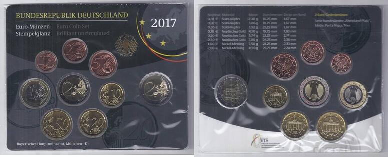 Allemagne Série complète GERMANY - EURO COIN SETS 2017 - MINTS D ...