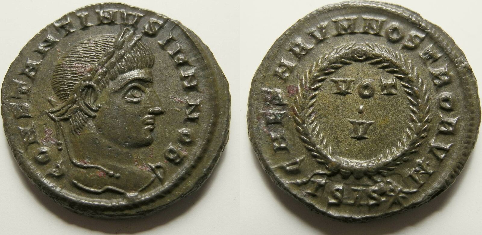 ROMAN EMPIRE Follis Constantine II as Caesar, 316-337, Siscia mint EF ...