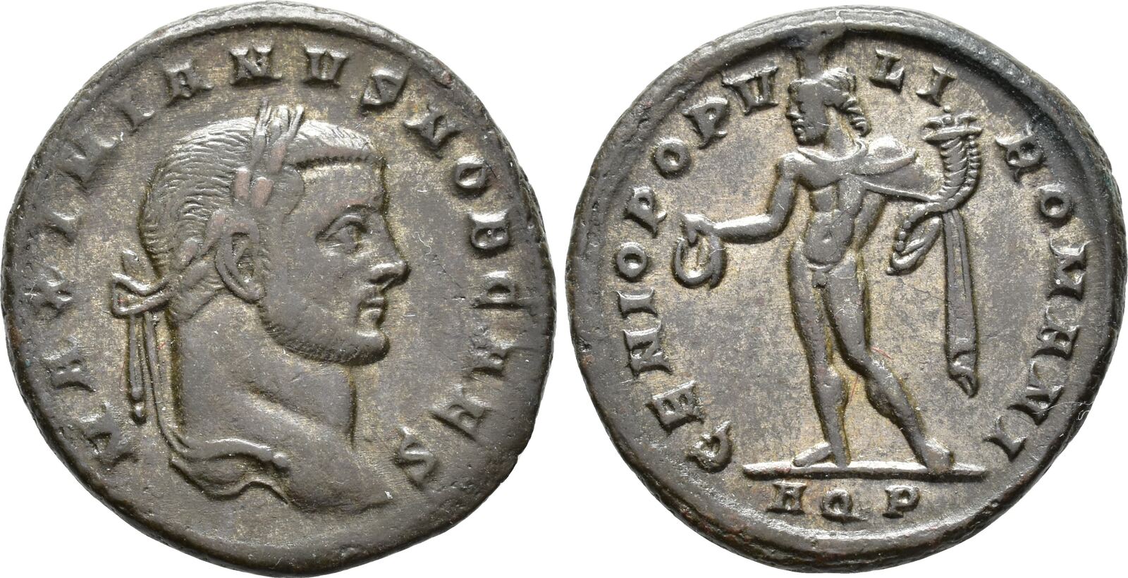 ROMAN EMPIRE Follis Galerius as Caesar, 293-305, Aquileia mint VF | MA ...