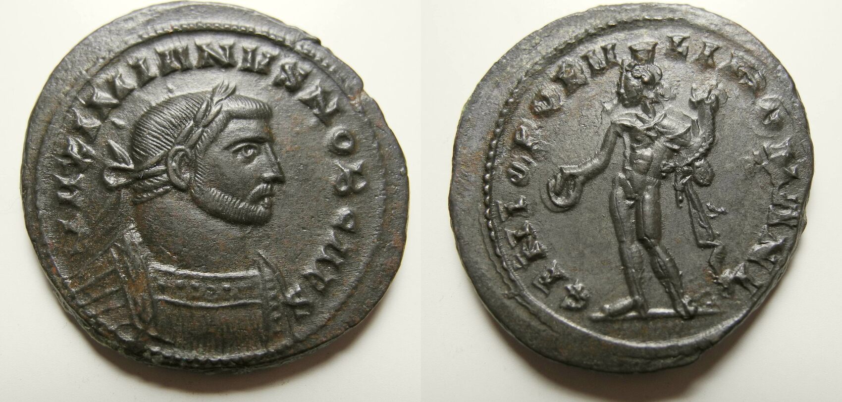ROMAN EMPIRE Follis Galerius as Caesar, 293-305, London mint near EF ...