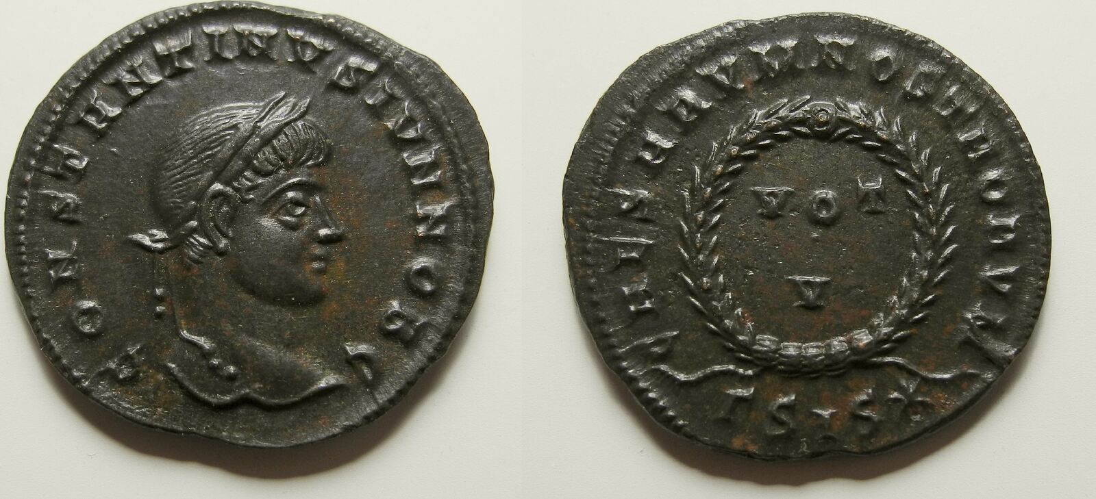 ROMAN EMPIRE Follis Constantine II as Caesar, 316-337, Siscia mint EF ...