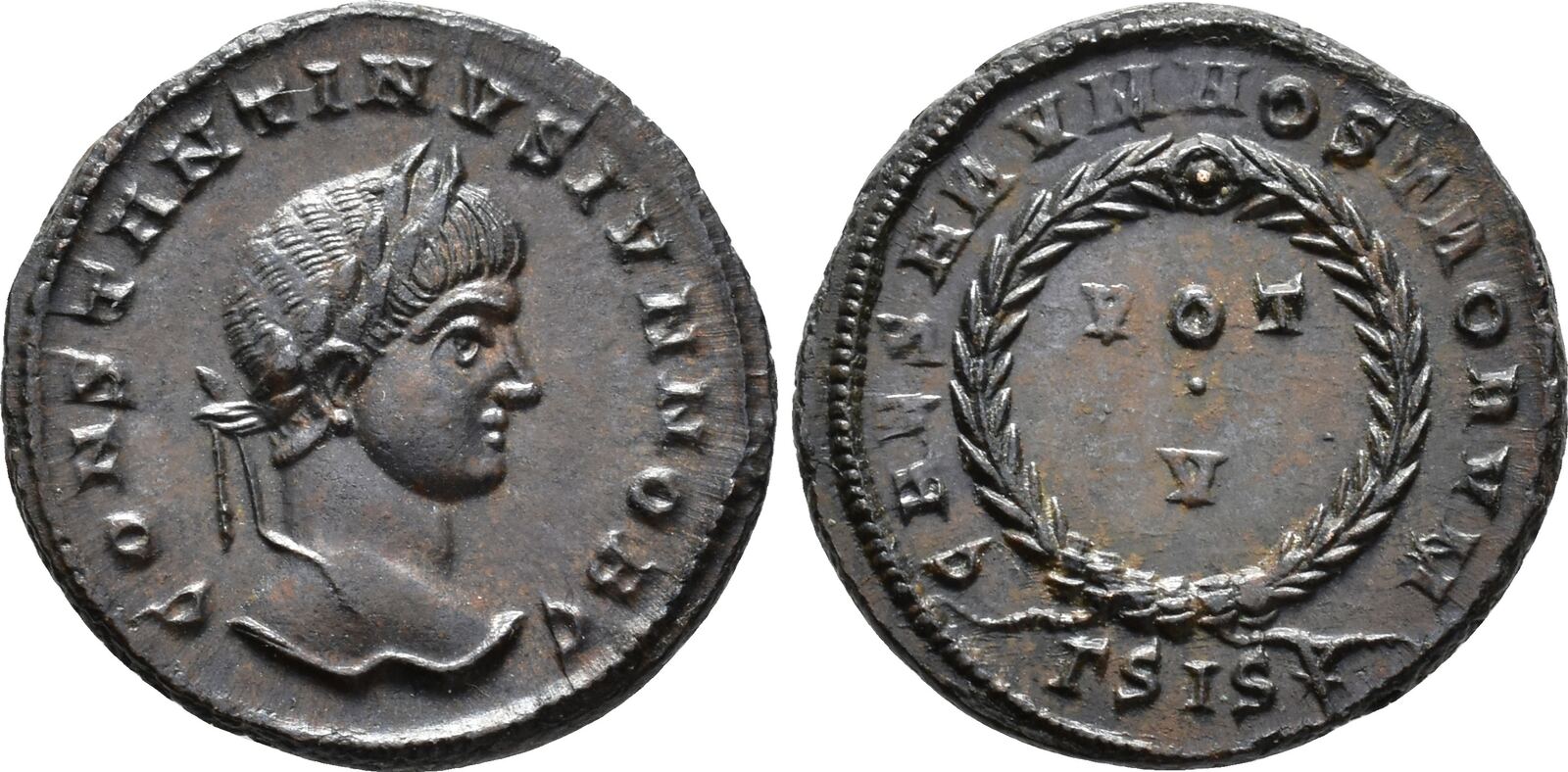 ROMAN EMPIRE Follis Constantine II as Caesar, 316-337, Siscia mint EF ...