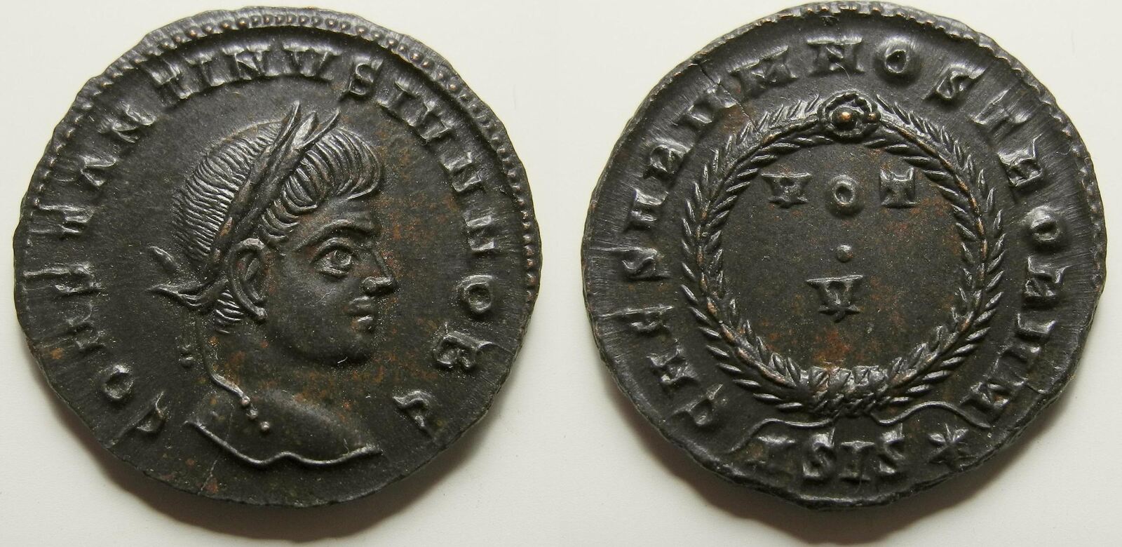 ROMAN EMPIRE Follis Constantine II as Caesar, 316-337, Siscia mint EF ...