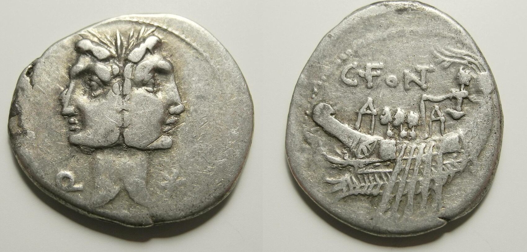 ROMAN REPUBLIC Denarius C. Fonteius, 114-113 BC, Rome mint VF | MA-Shops