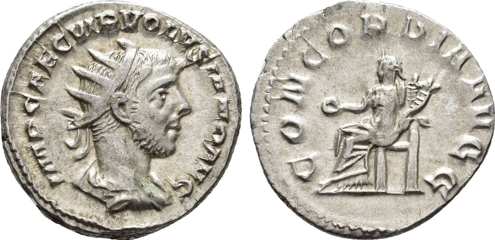 ROMAN EMPIRE Antoninianus Volusianus, 251-253, Rome mint near EF/VF ...