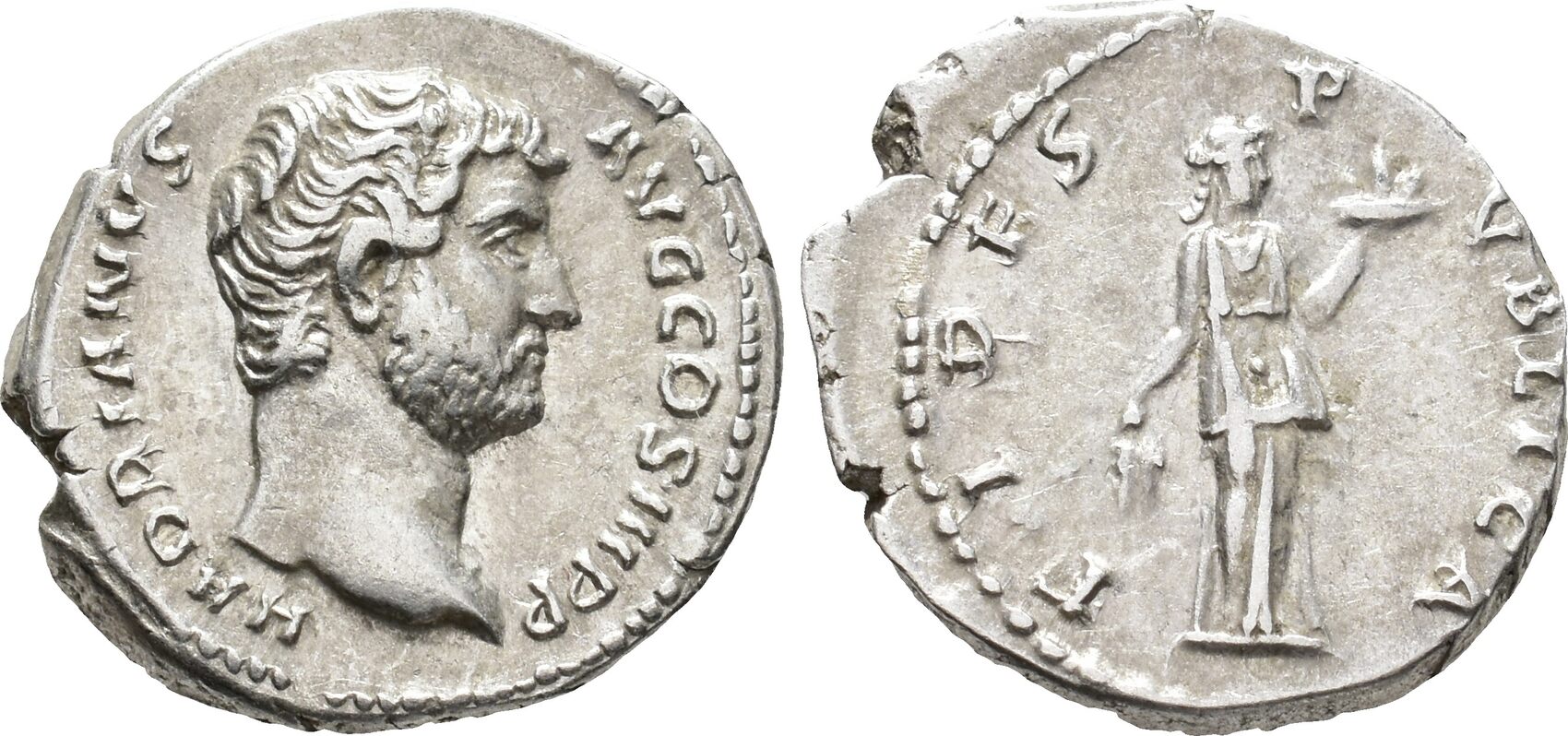 ROMAN EMPIRE Denarius Hadrian (AD 117–138). AD 136, Rome mint. Good VF ...