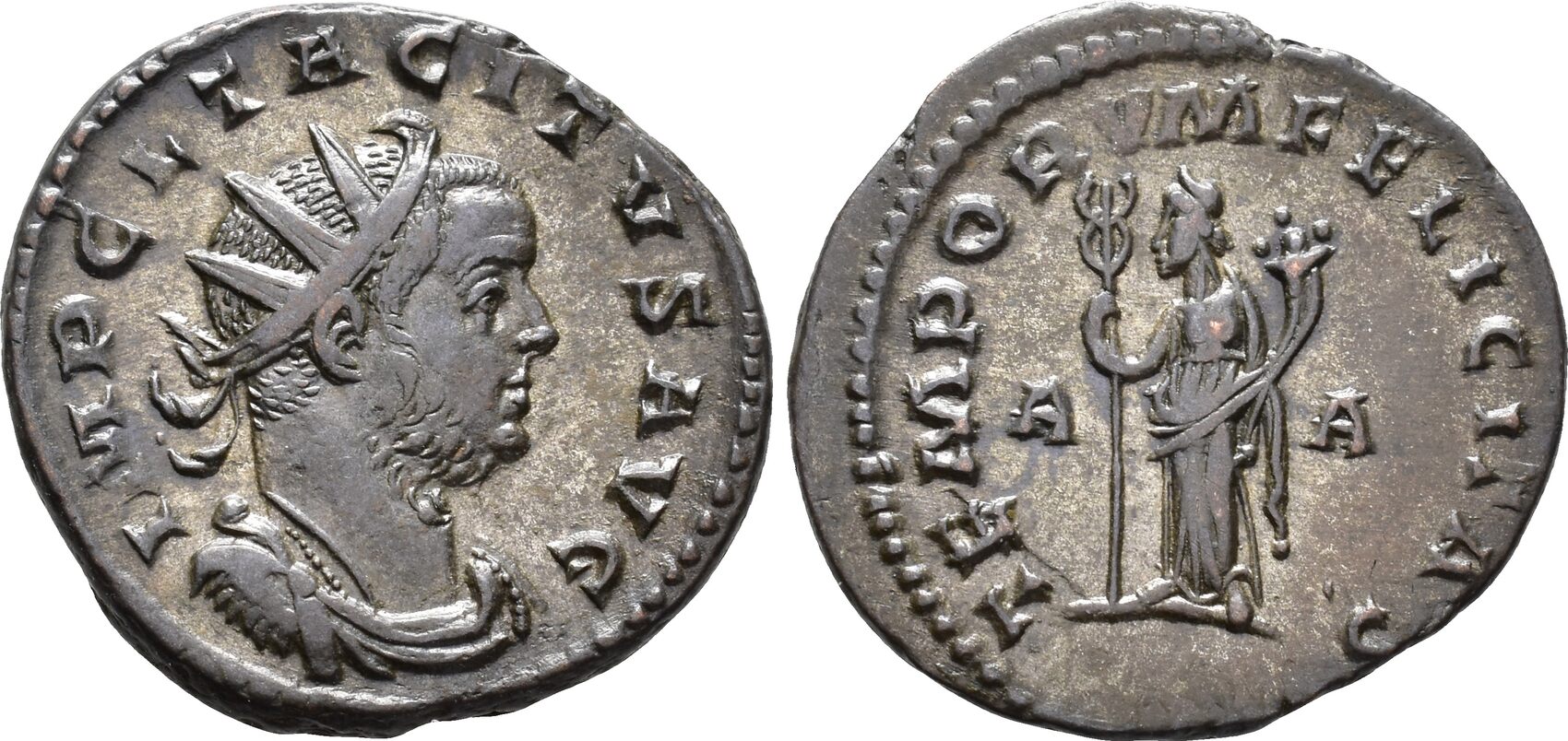 ROMAN EMPIRE Antoninianus Tacitus (AD 275–276). Lugdunum mint, AD 276 ...