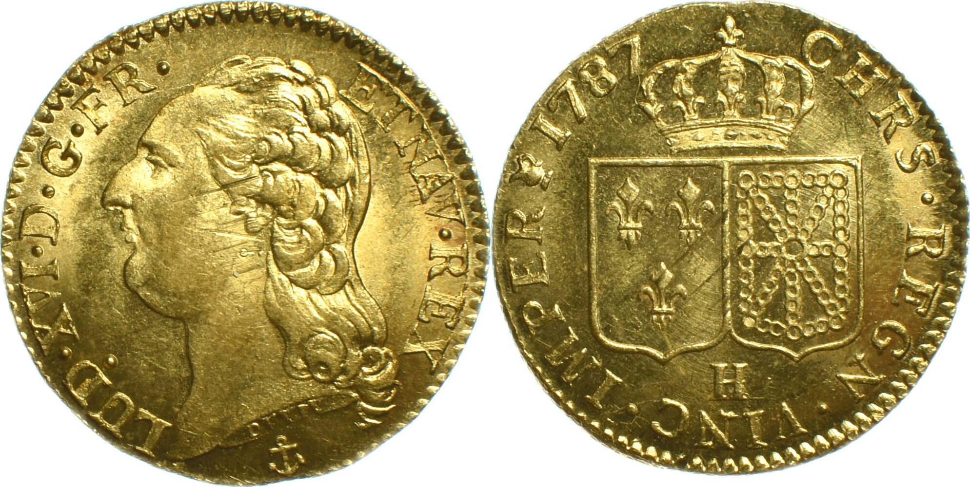 Louis XVI - Louis d'or à la tête nue - 1787 H - La Rochelle - PCGS MS 64 SPL+ / NGC MS 64 | MA-Shops