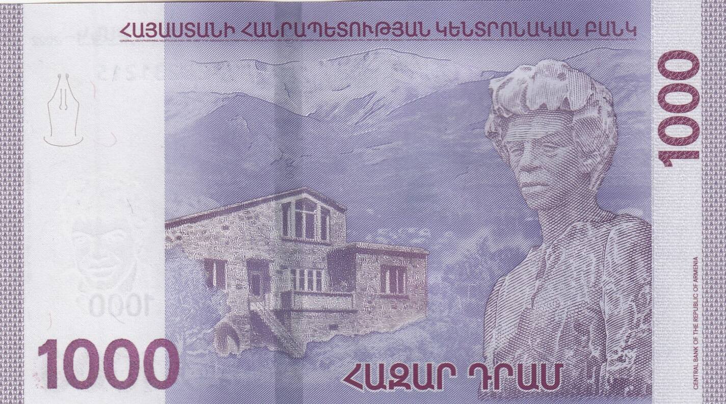 Armenia 1000 Dram - Paruyr Sevak - Statue of Sevak - 2022 UNC | MA-Shops