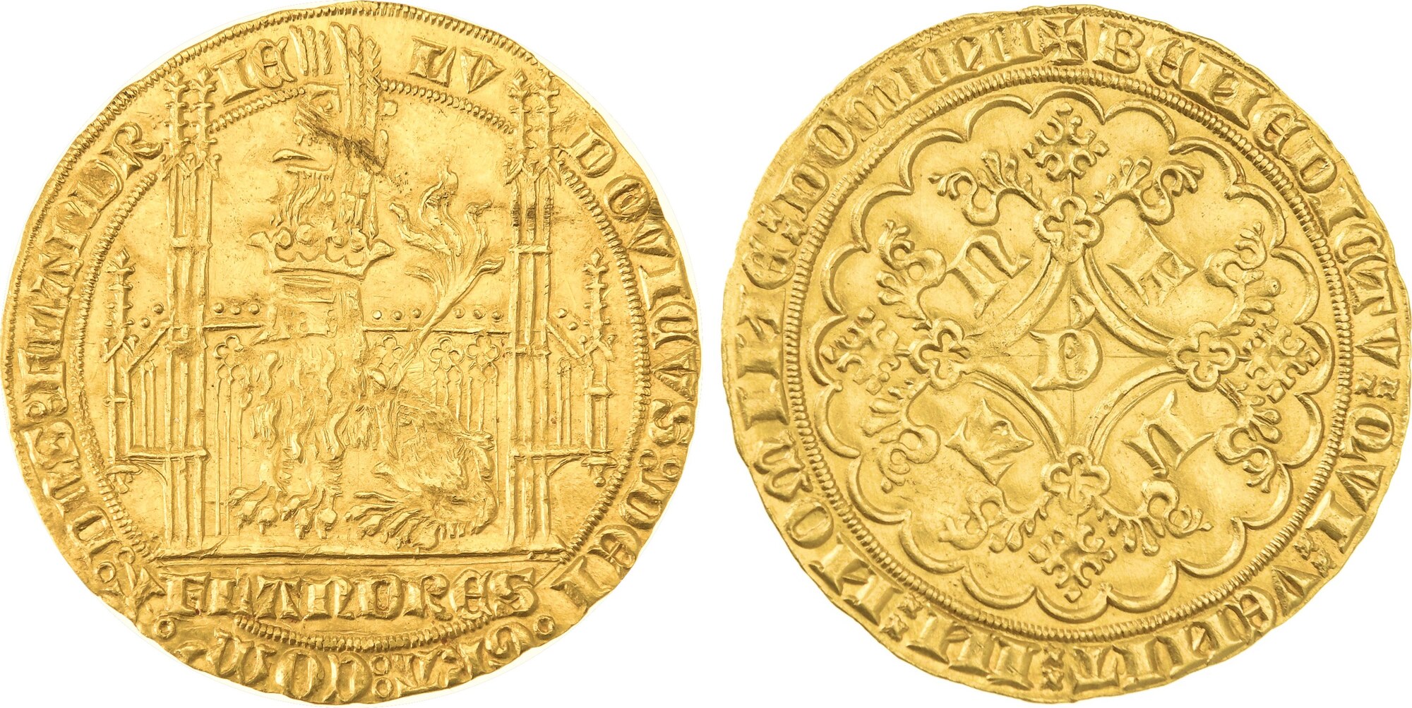 Belgium d'Or ND (1346-1384) Louis II de Mâle Lion NGC MS61 | MA-Shops
