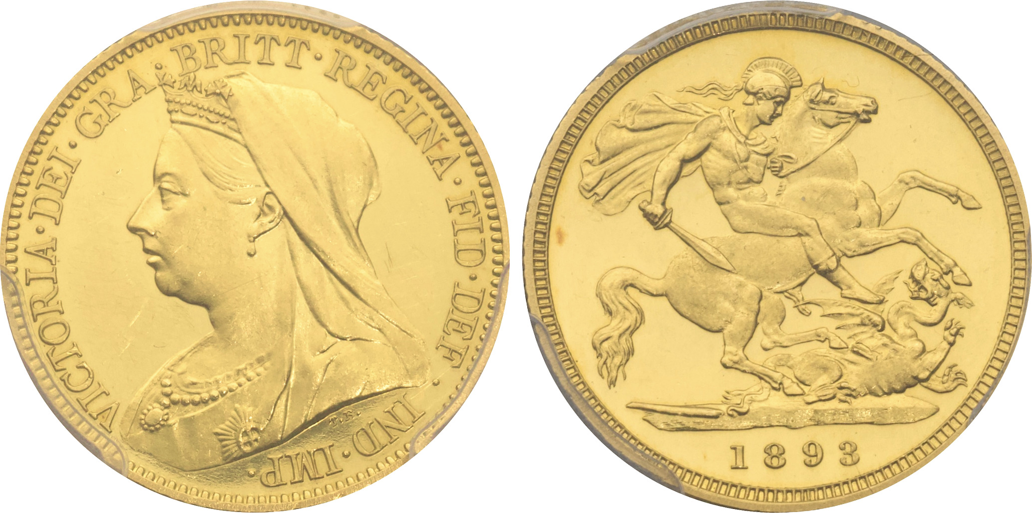 Great Britain 1/2 Sovereign 1893 Victoria PCGS PR63 Ultra Cameo | MA-Shops