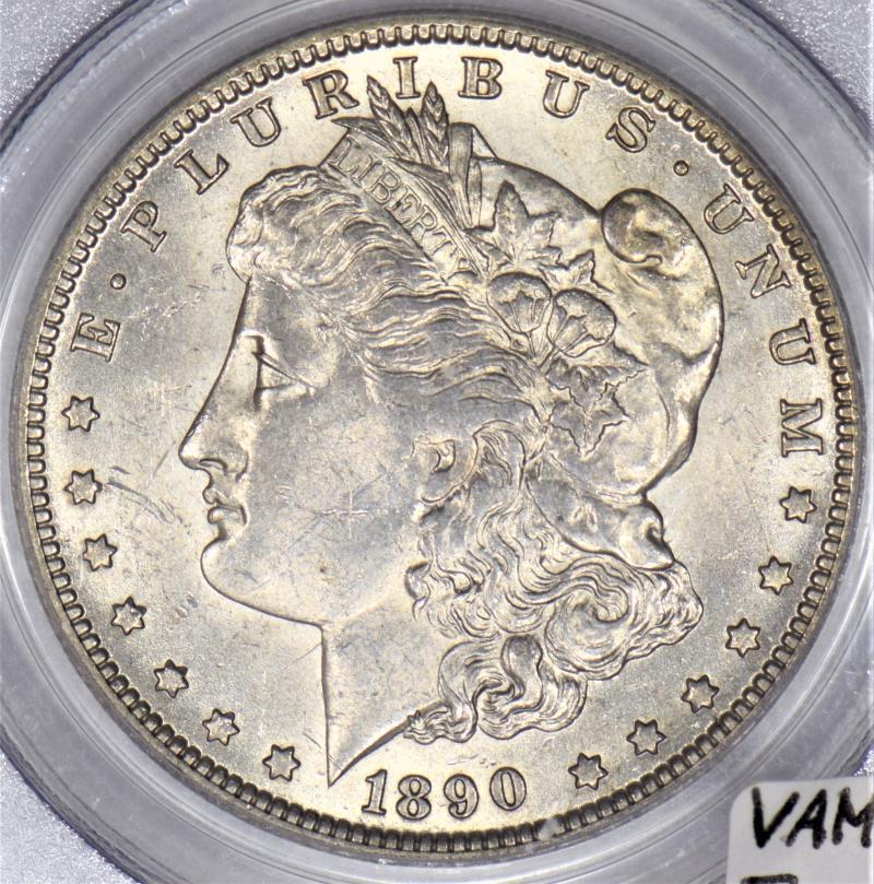 USA Morgan Dollar 1890-O PCGS & CAC AU-55 VAM-1B Die Clash With VAMSeal ...