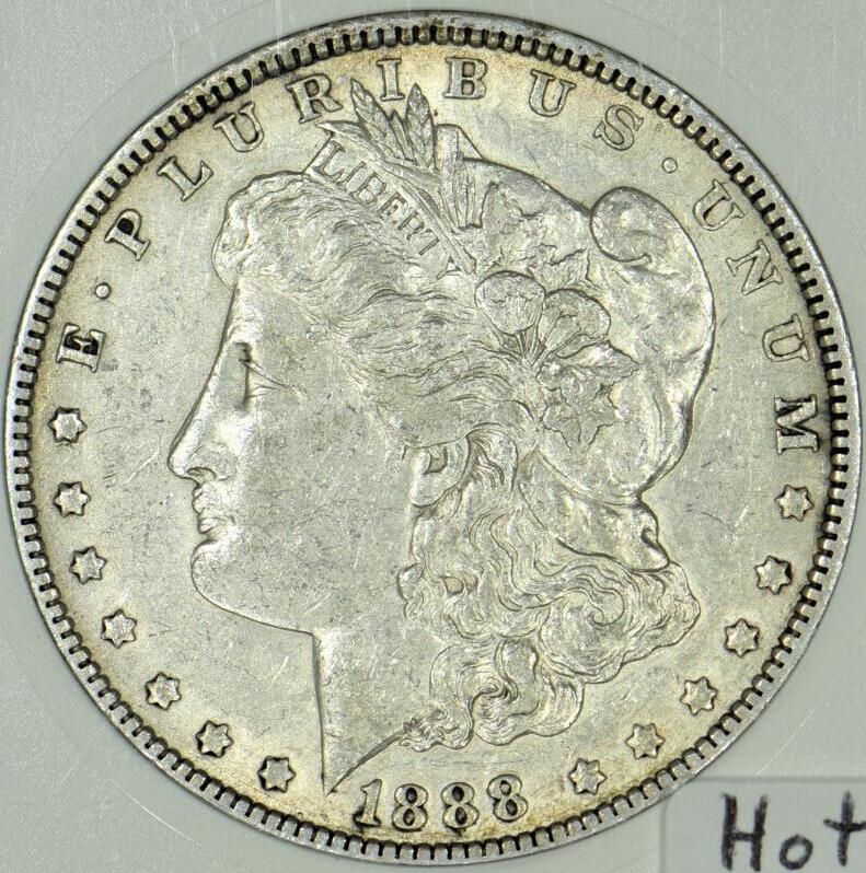 USA 1888-O Doubled Die Obverse VAM-4 Morgan Dollar ANACS AU-50; Hot Lips! | MA-Shops