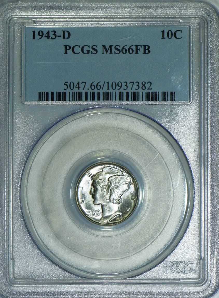 USA 1943-D Mercury Dime PCGS MS-66 FB | MA-Shops