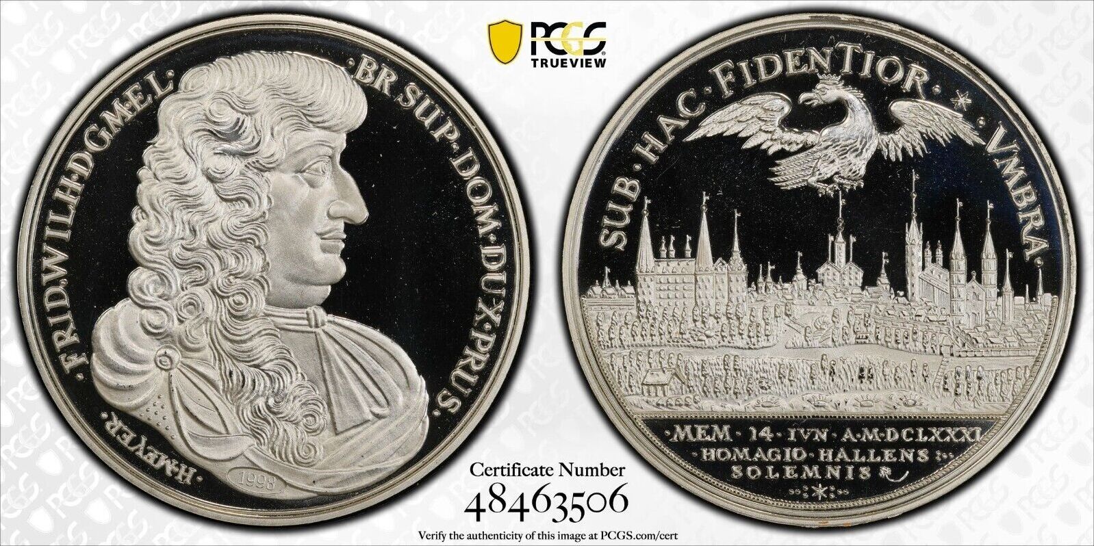 Taler PCGS Halle Saale 1681 1998 SP69 Silver City View Official ...