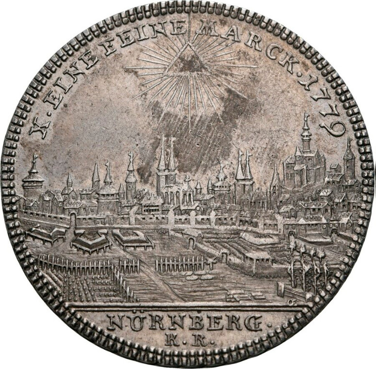 61 1 Thaler 1779 NGC Nurnberg MS Silver City View Coin Germany Rare Type | MA-Shops