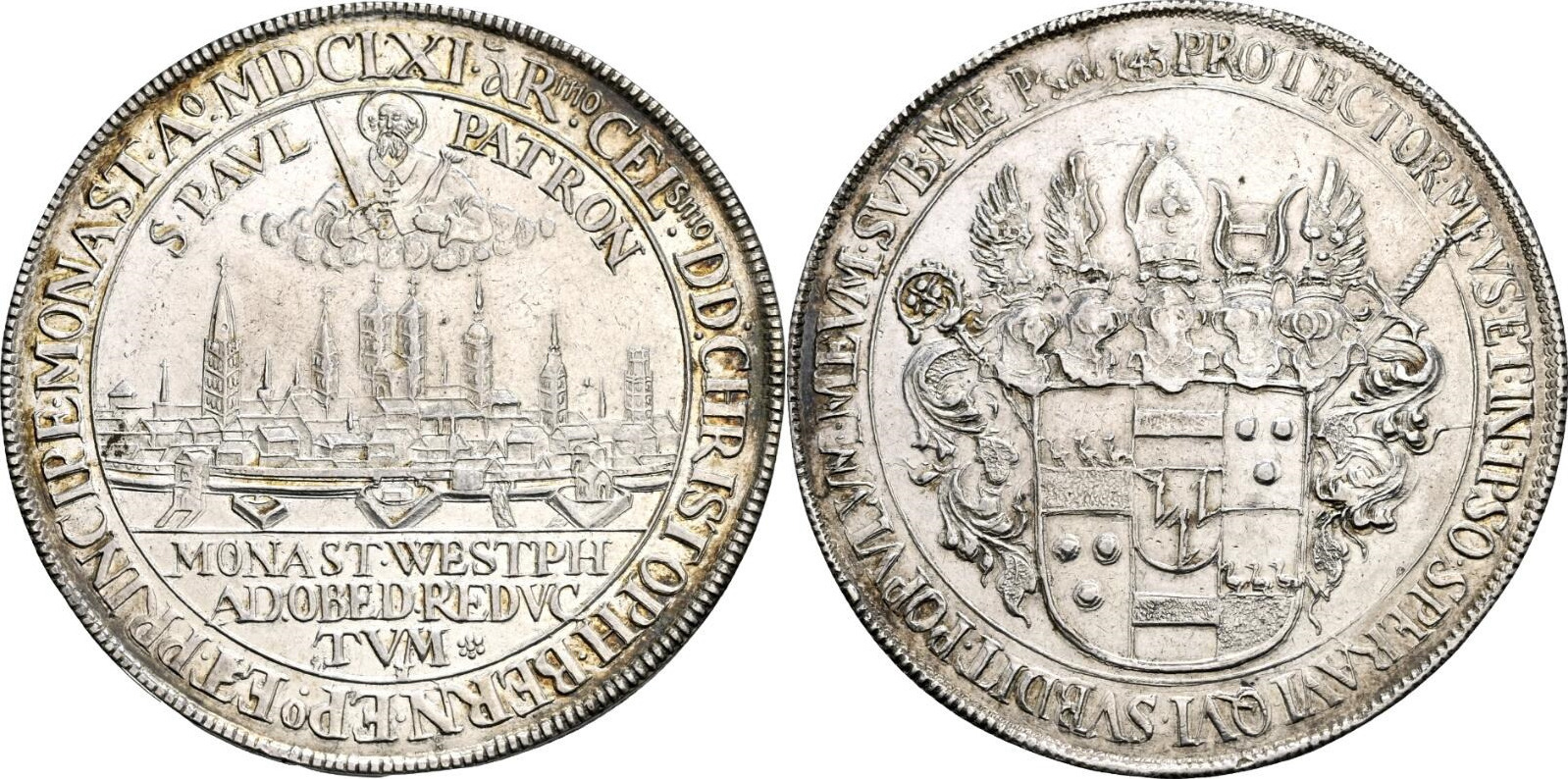 1 Thaler 1661 Munster Aunc Silver City View Coin Germany Taler Rare | MA-Shops