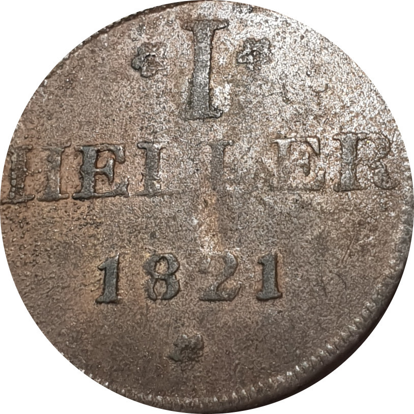 1 Heller 1821 Frankfurt Copper Coin Germany German State | MA-Shops