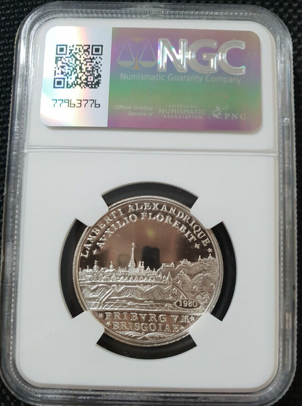 Taler NGC Friburg 1739 1980 PF68 UC Silver City View Official Restrike ...