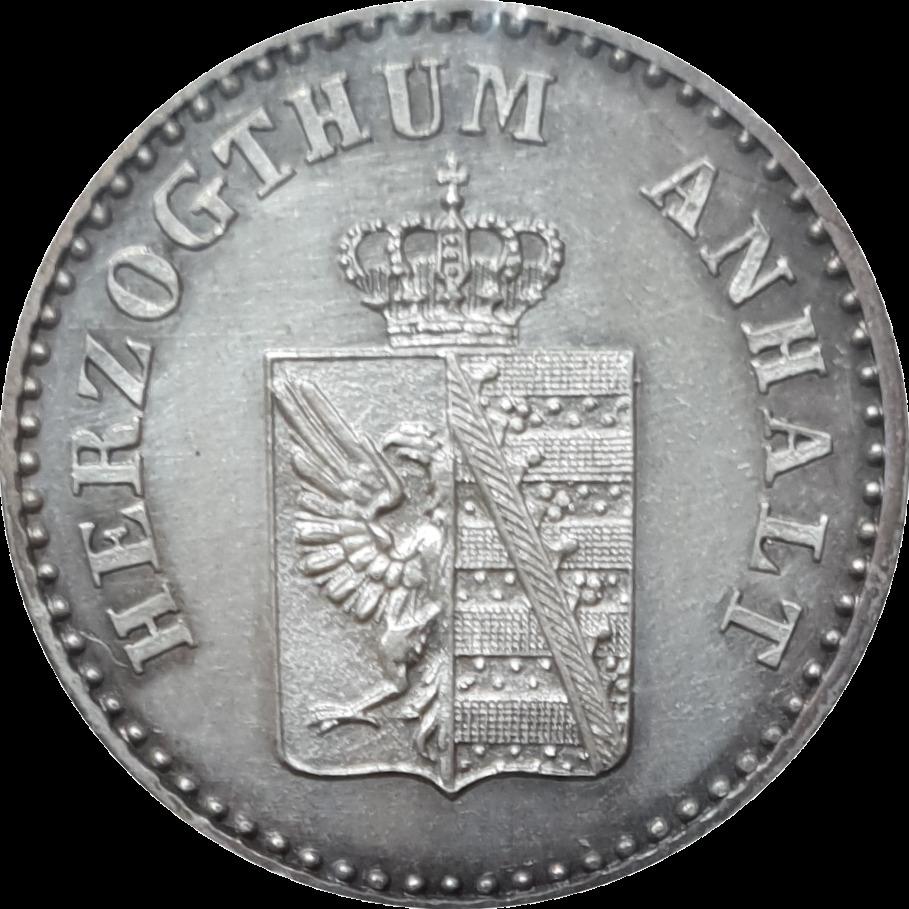 1 Groschen 1855 Anhalt Bernburg Silver Coin Unc Germany SilberGroschen ...