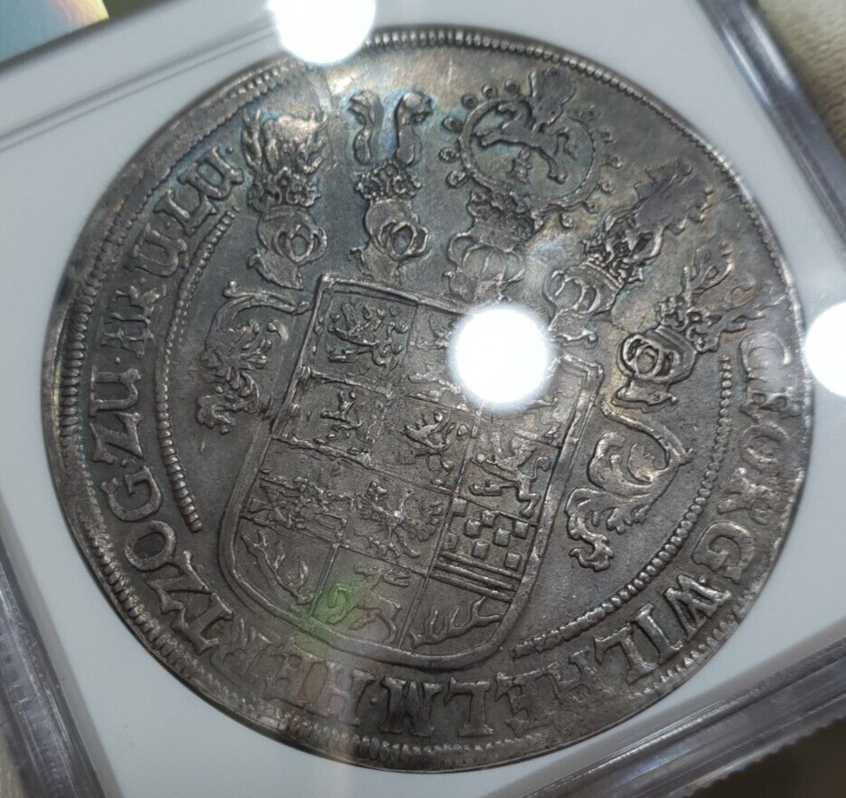 55 1 Thaler 1661 NGC Braunschweig Wolfenbuttel AU- Giant Hannover Germany Rare | MA-Shops